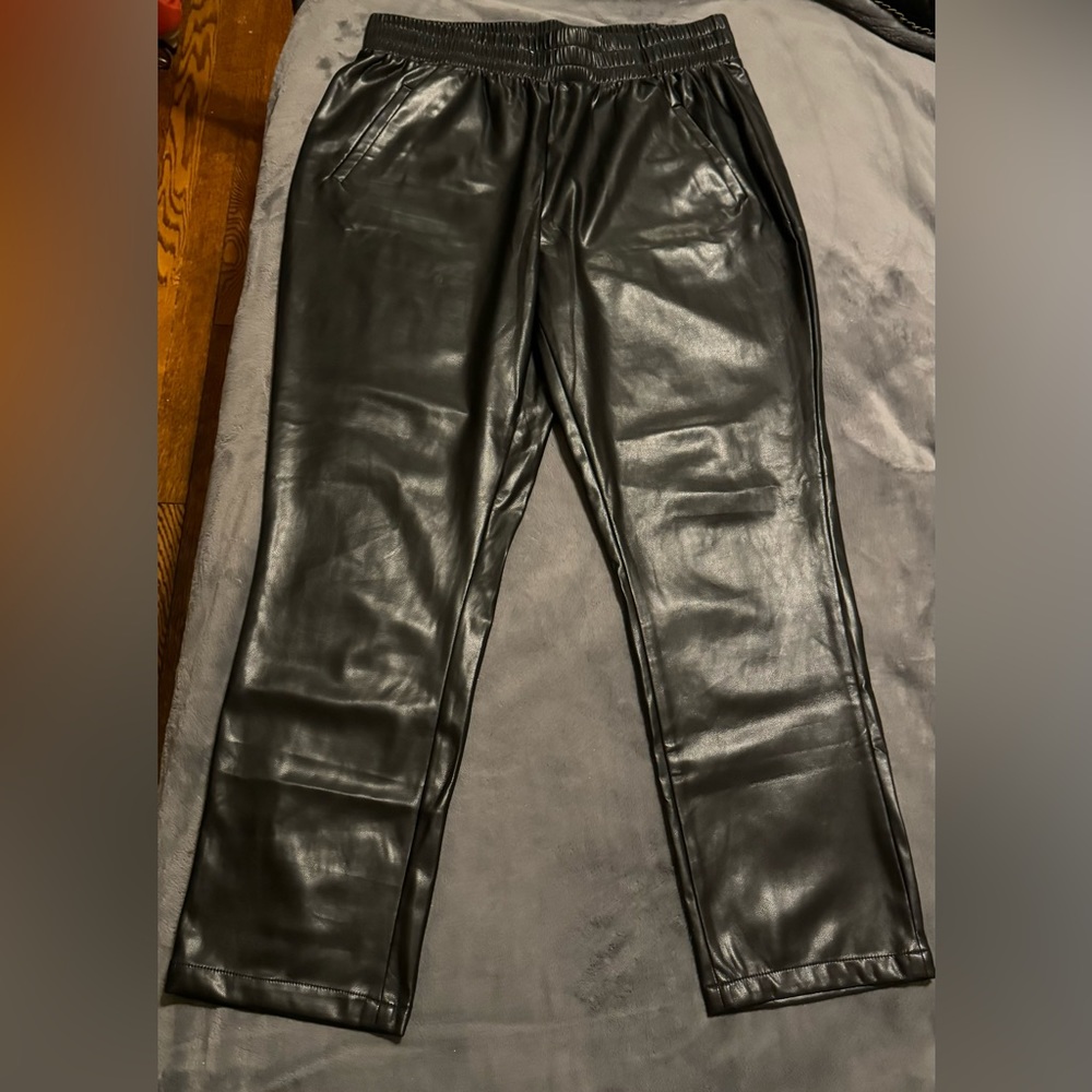 Dkny Faux Leather Shiny Pants - Gem